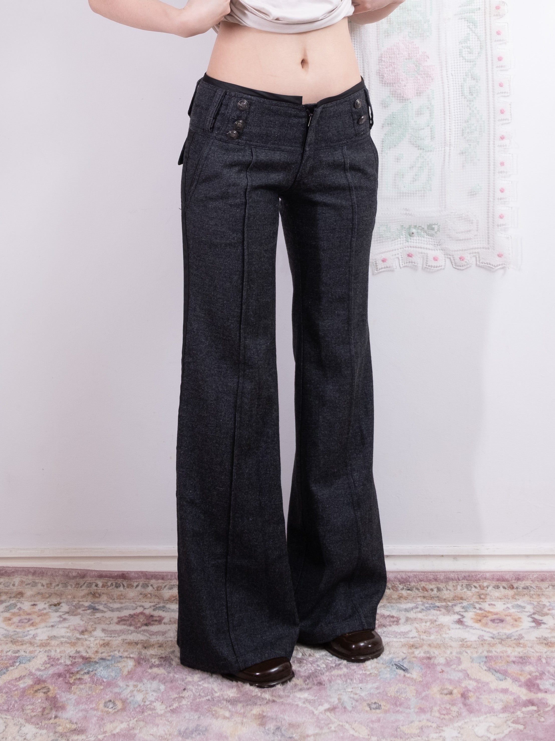 WOOL FLARE TROUSERS – Taro's Wish