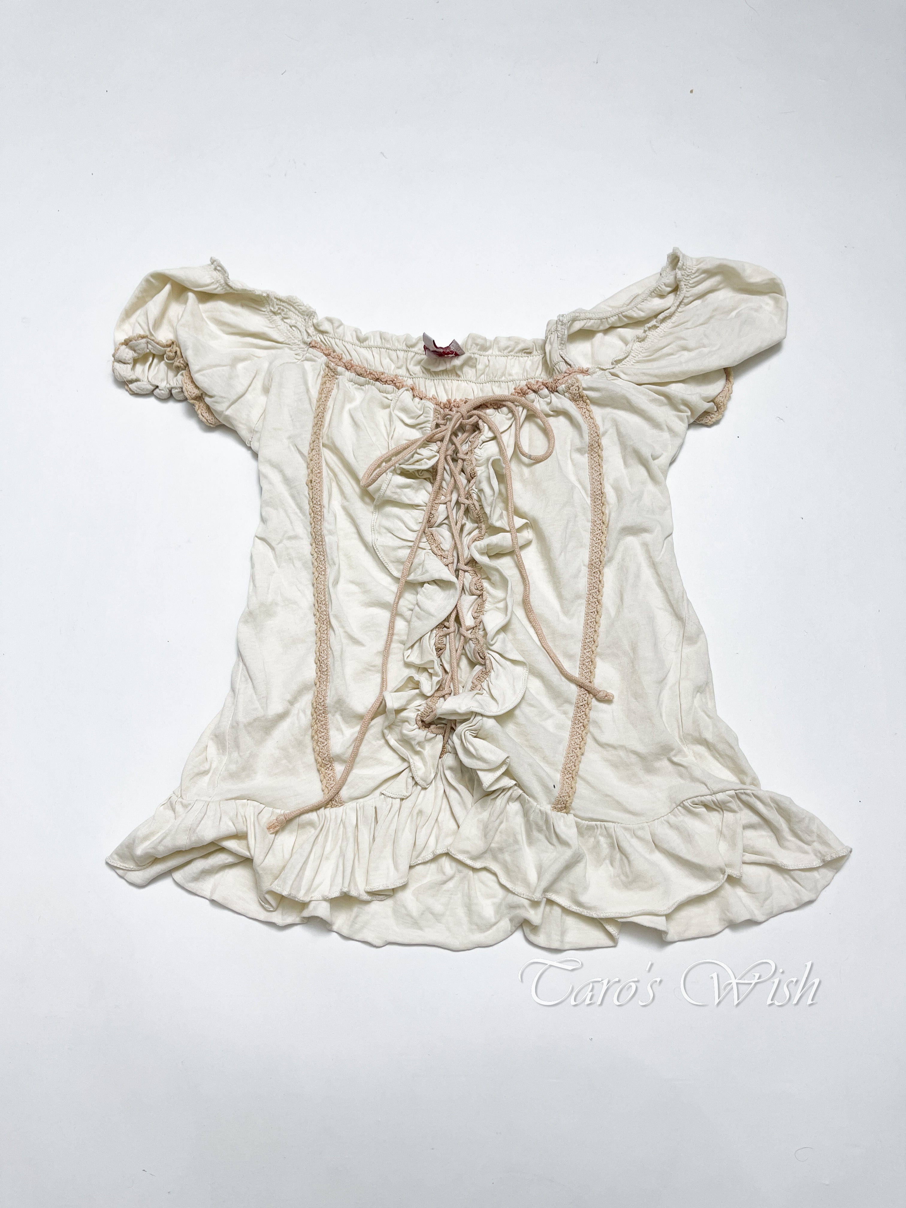 Cotton Lace Up Elf Top - Japanese Fashion Mori Kei Forest Core Pixie ...